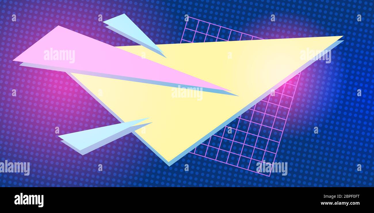 triangle 1980 background. Pop art retro vector illustration kitsch ...