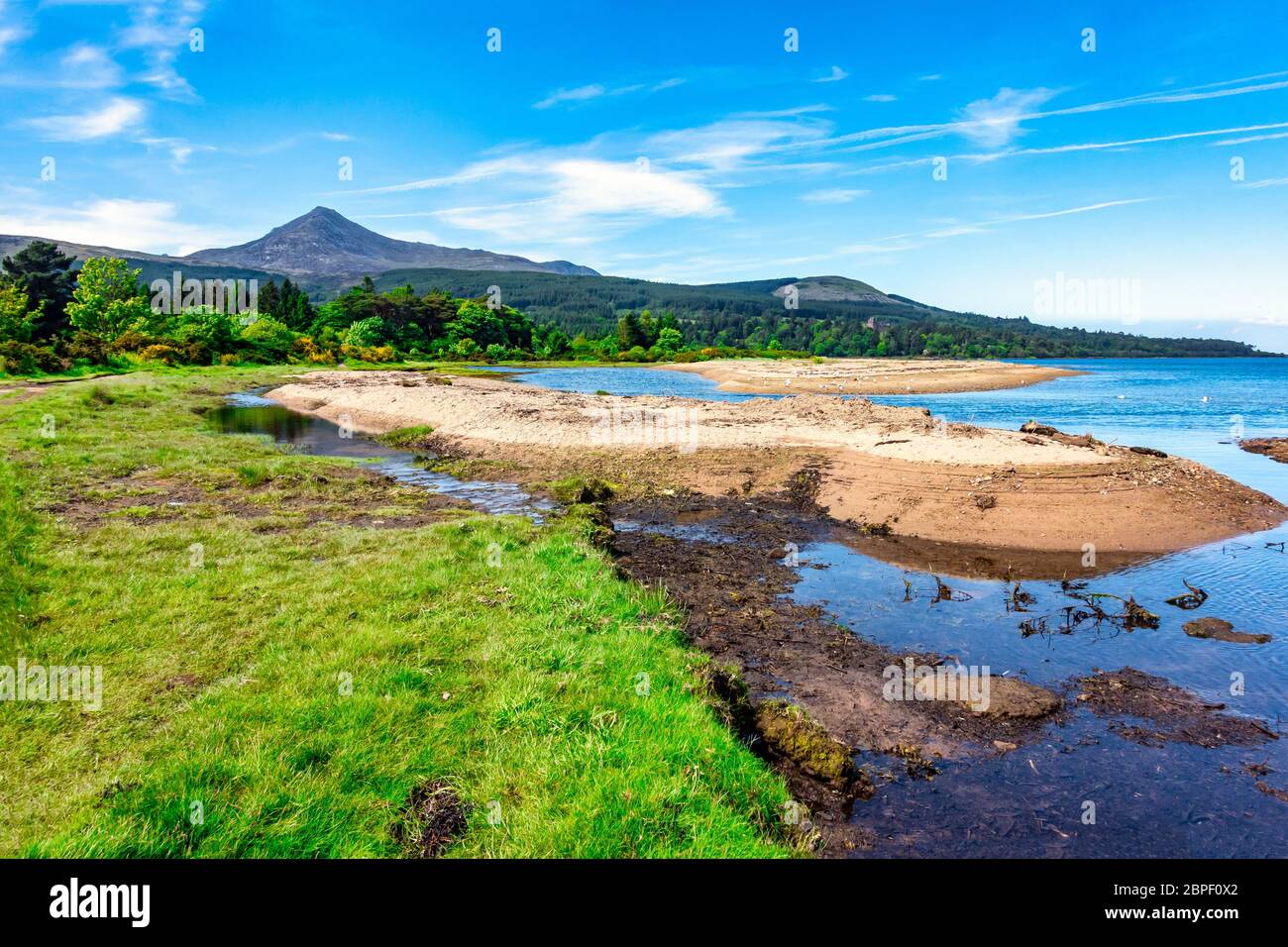 Beaches near the Fishermans walk round Brodick Bay near Brodick Isle of ...