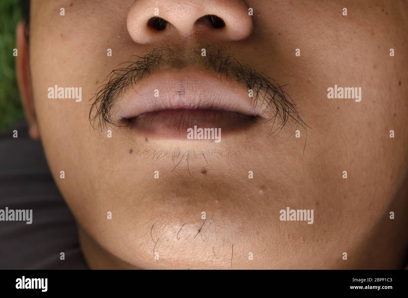 Close up Asian male mustache Stock Photo - Alamy
