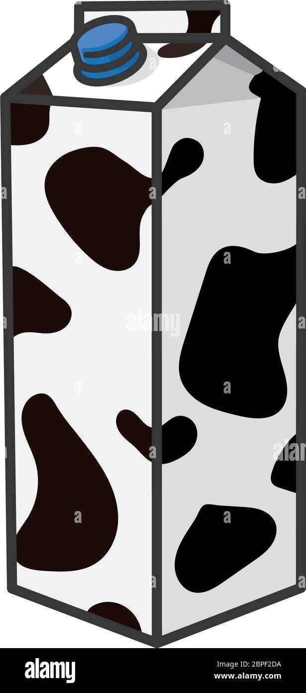 Milk carton with cow pattern isolated vector illustration for World ...