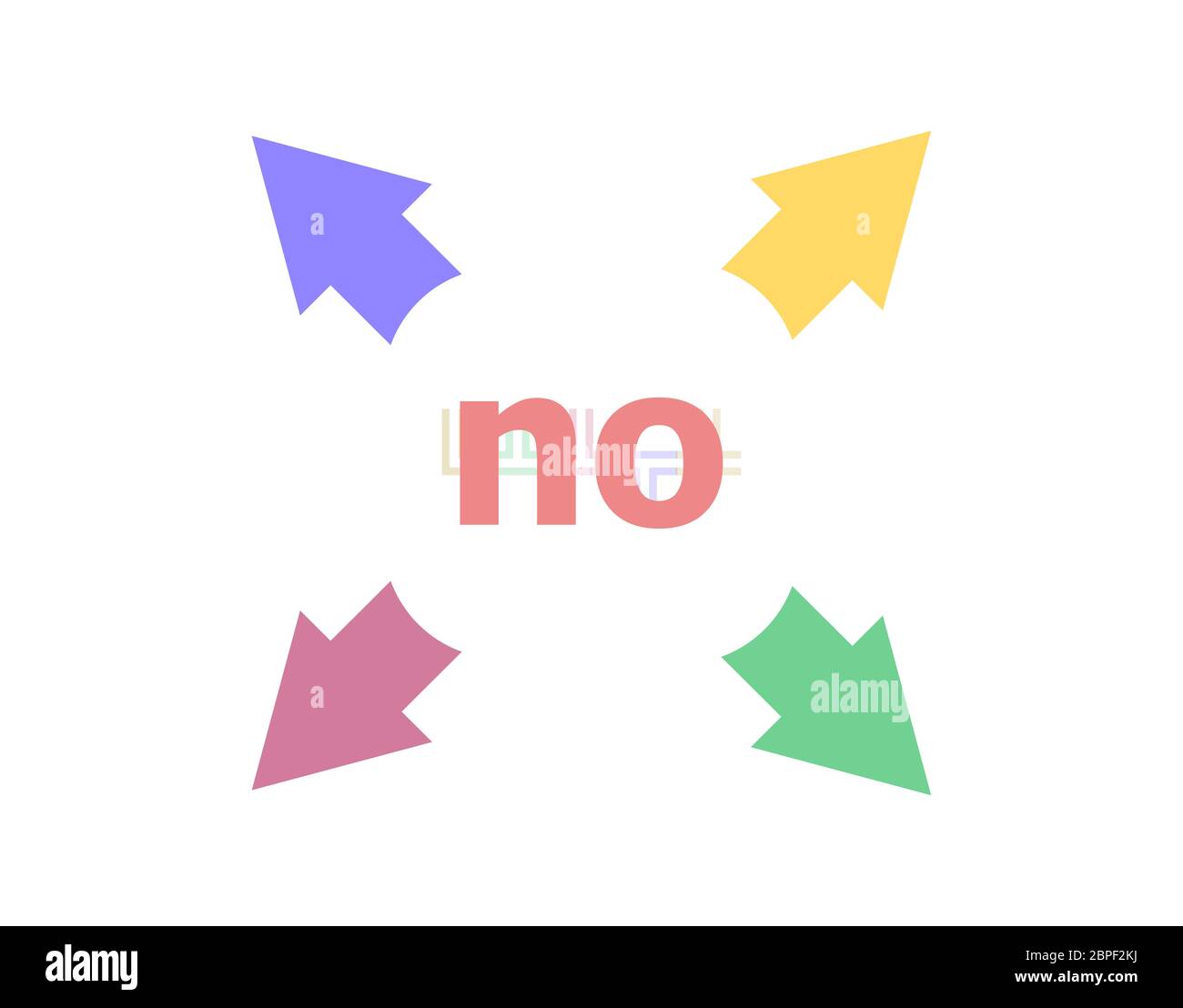 Text No. Education concept . Arrow with word no Stock Photo - Alamy