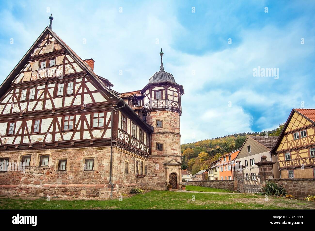 The downtown of Wasungen in Thuringia Germany on October 27, 2018 Stock ...