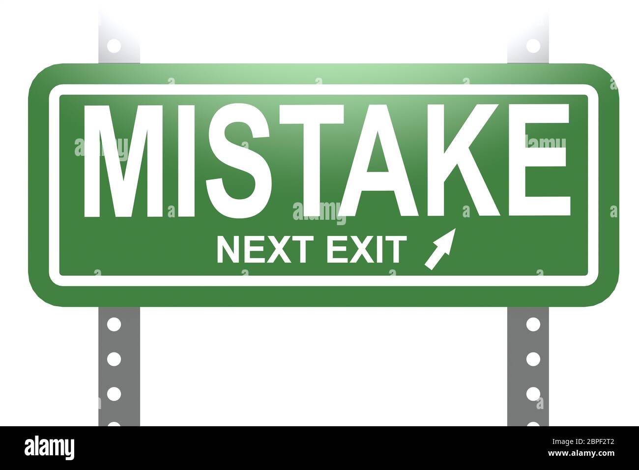 Mistake word with green sign board isolated , 3D rendering Stock Photo ...