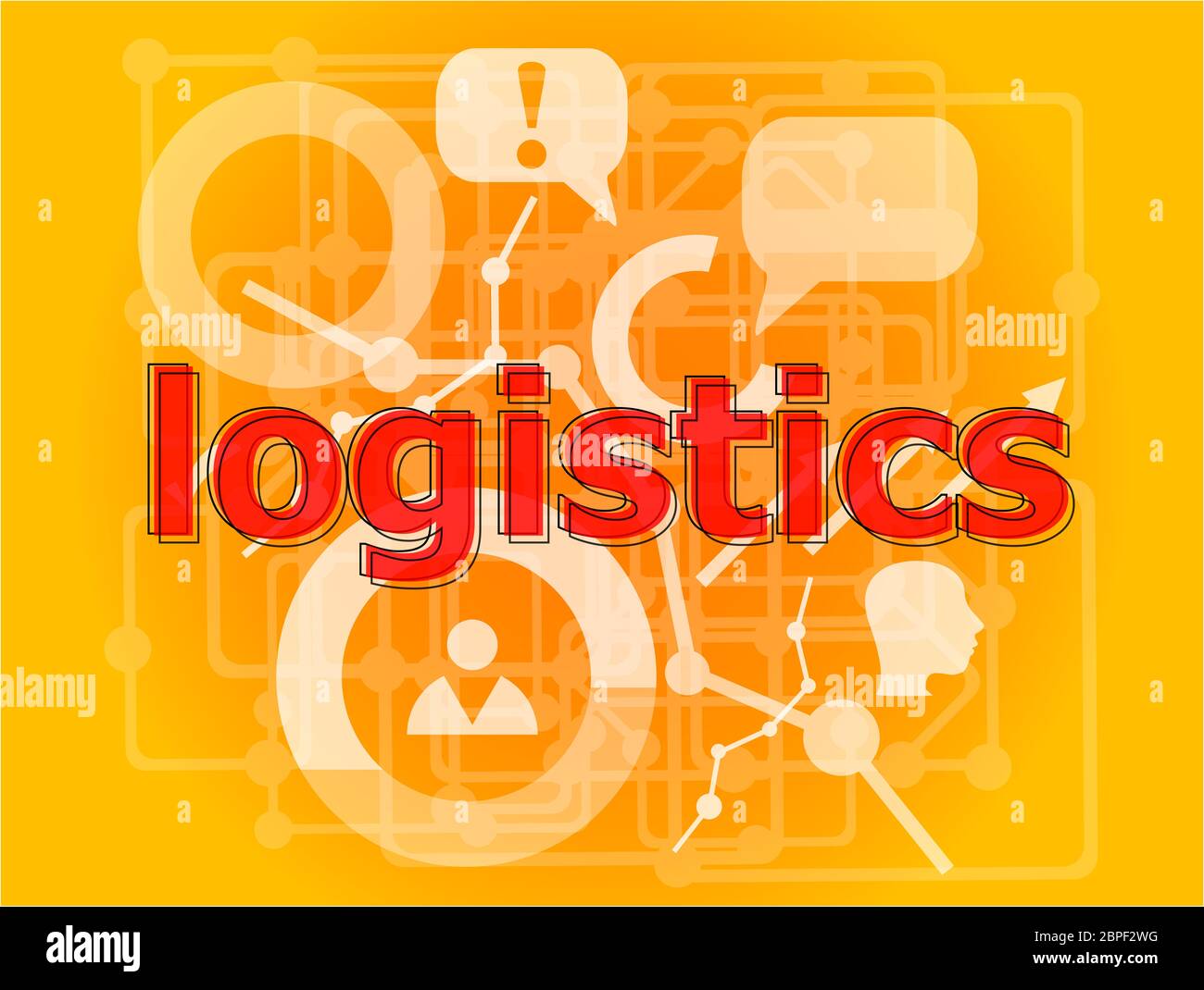 logistics word on digital screen. business concept . Big set of ...