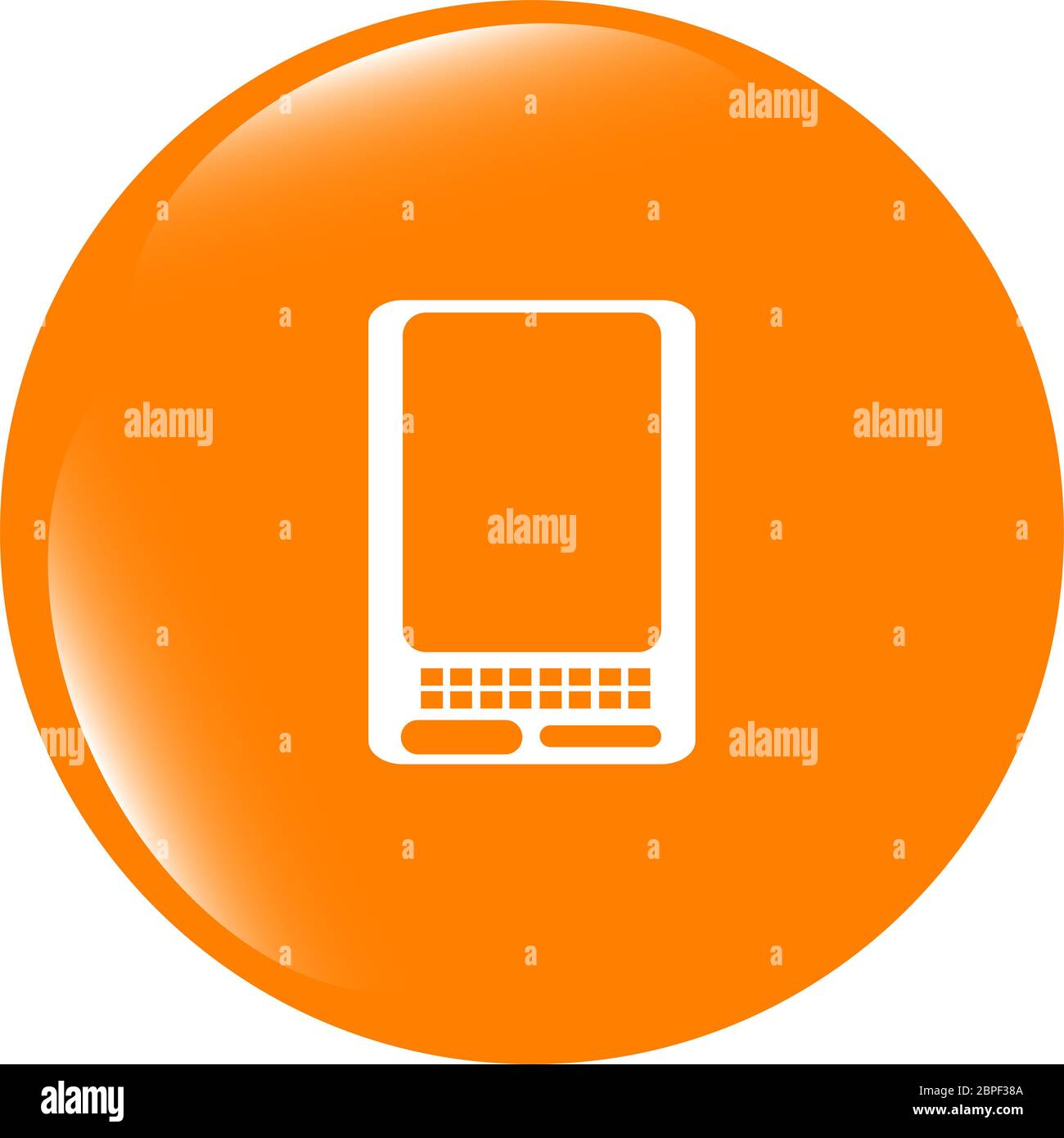 web icon button with smart phone . Trendy flat style sign isolated on ...