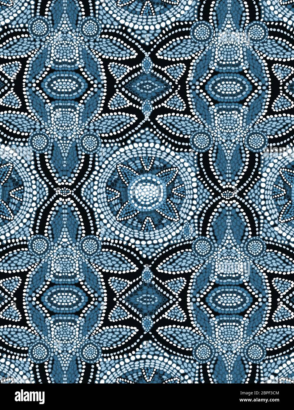 Illustration of Blue and black Africa pattern formed by Beads Stock ...