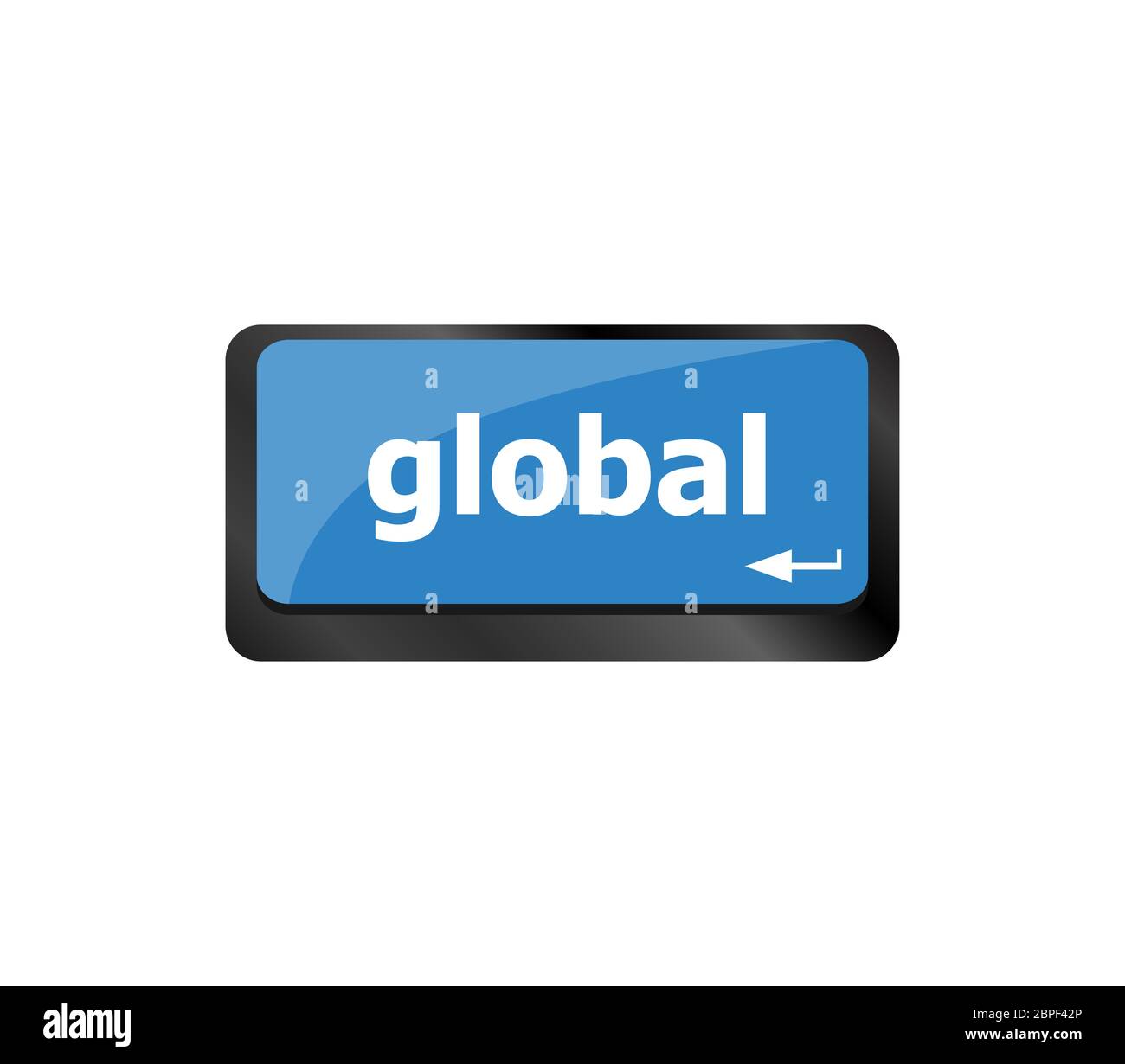 Global button on the keyboard - business concept Stock Photo - Alamy