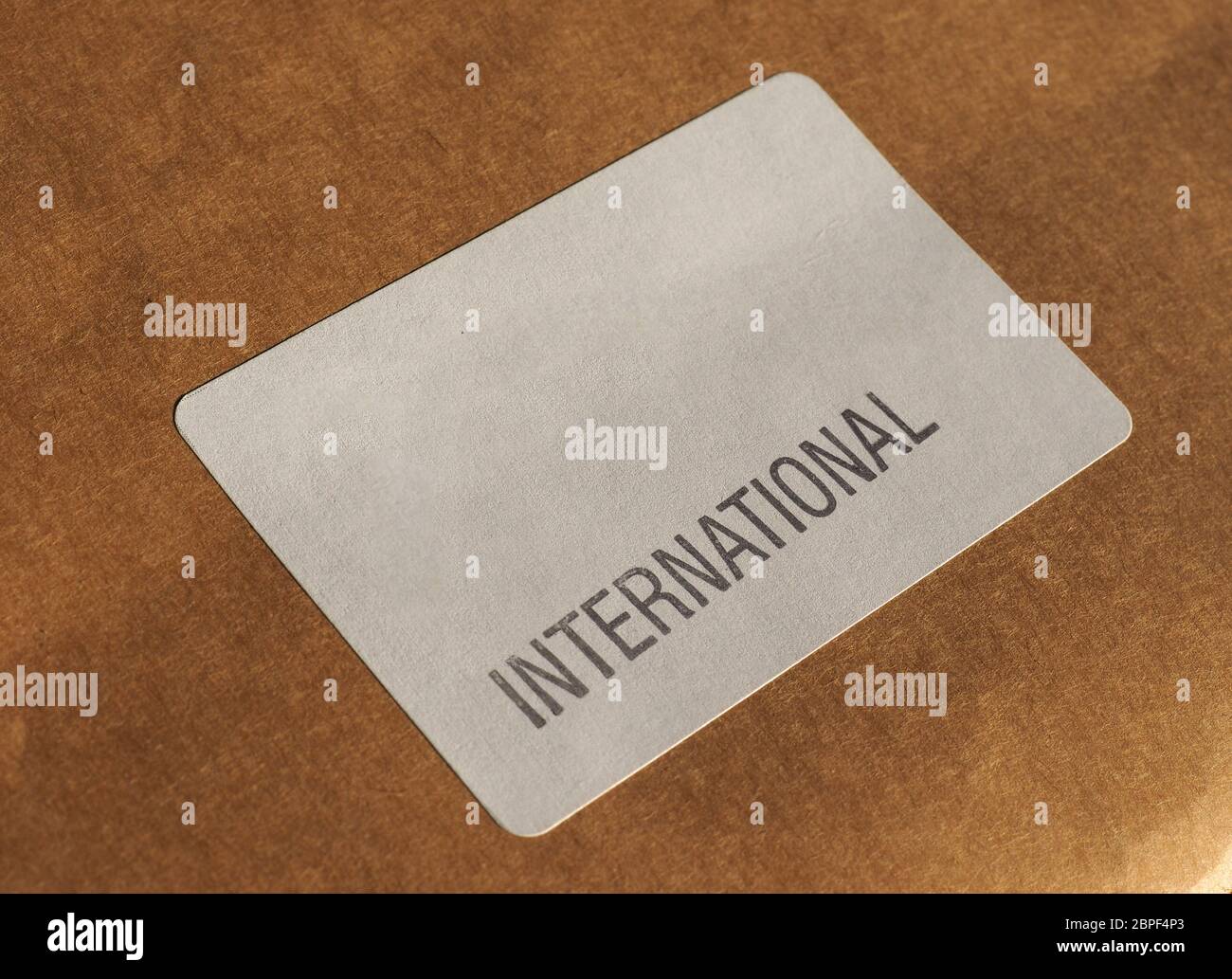 International label on air mail letter Stock Photo - Alamy