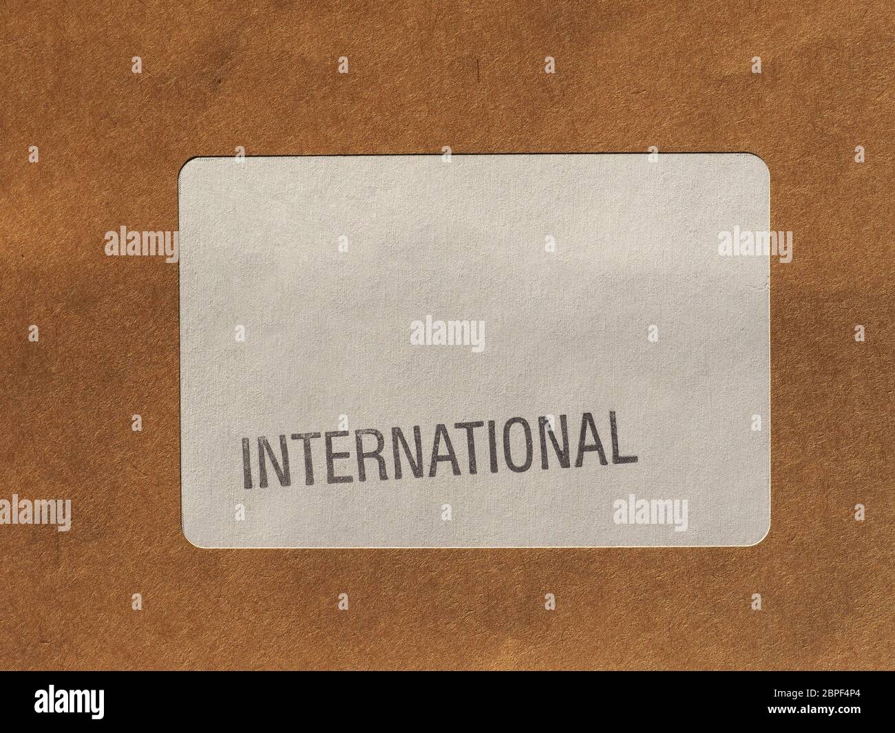 International label on air mail letter Stock Photo - Alamy
