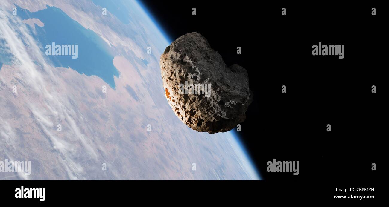 The fall of the meteorite from space to planet Earth Stock Photo - Alamy
