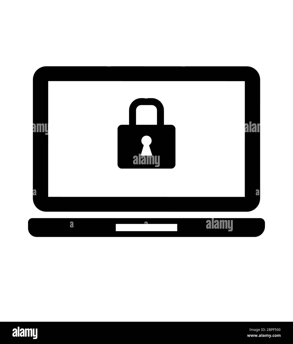 White protection personal data icon Black and White Stock Photos ...