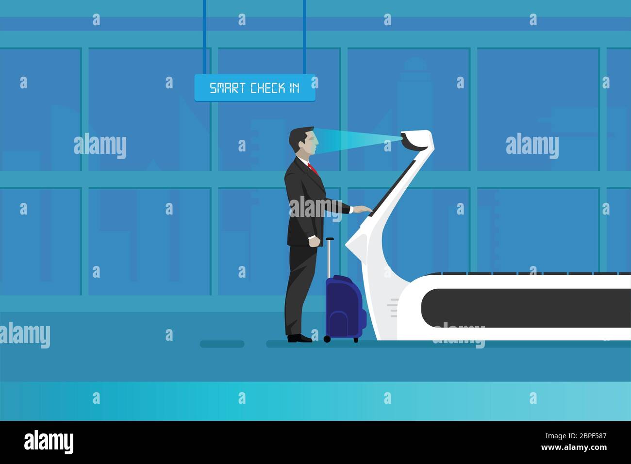 Modern airport check in through kiosk Stock Photo - Alamy