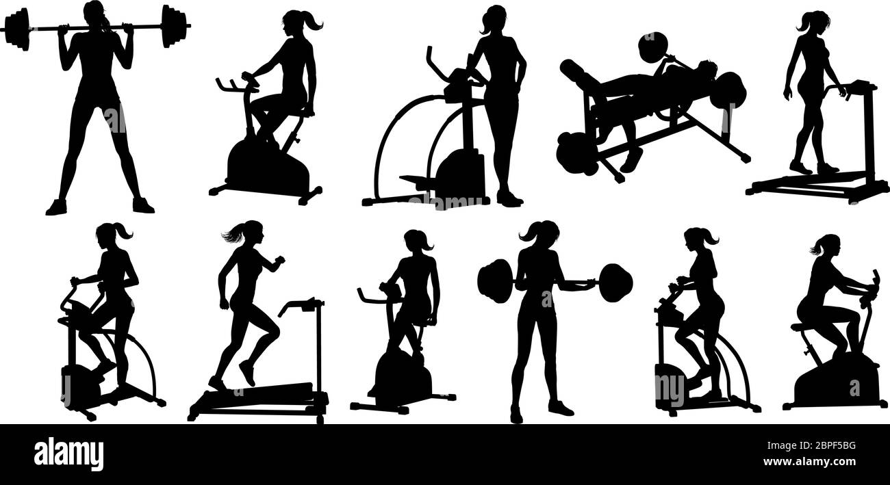 Running woman training fitness Stock Vector Images - Alamy