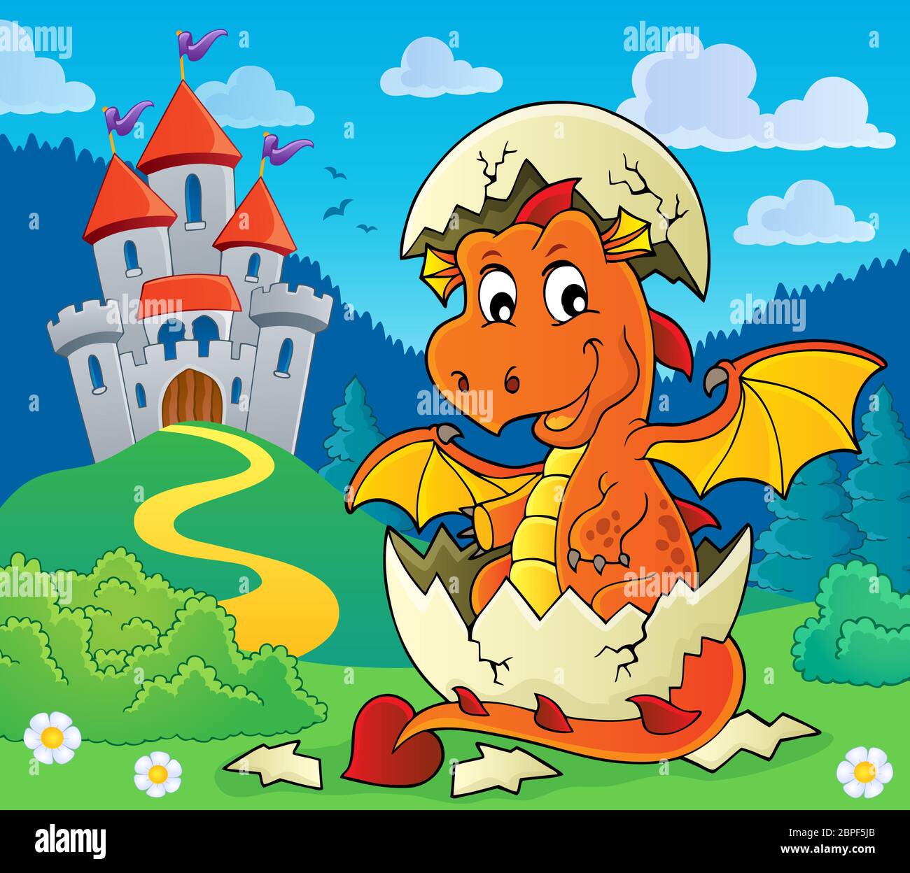 Dragon hatching from egg image 5 - picture illustration Stock Photo - Alamy