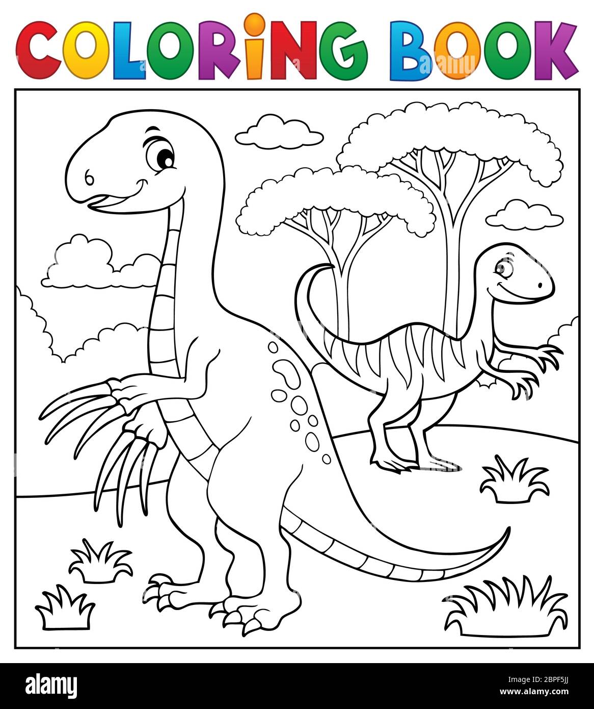 Coloring book dinosaur subject image 4 - picture illustration Stock ...
