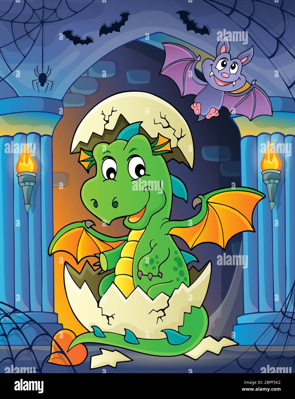 Dragon hatching from egg image 3 - picture illustration Stock Photo - Alamy