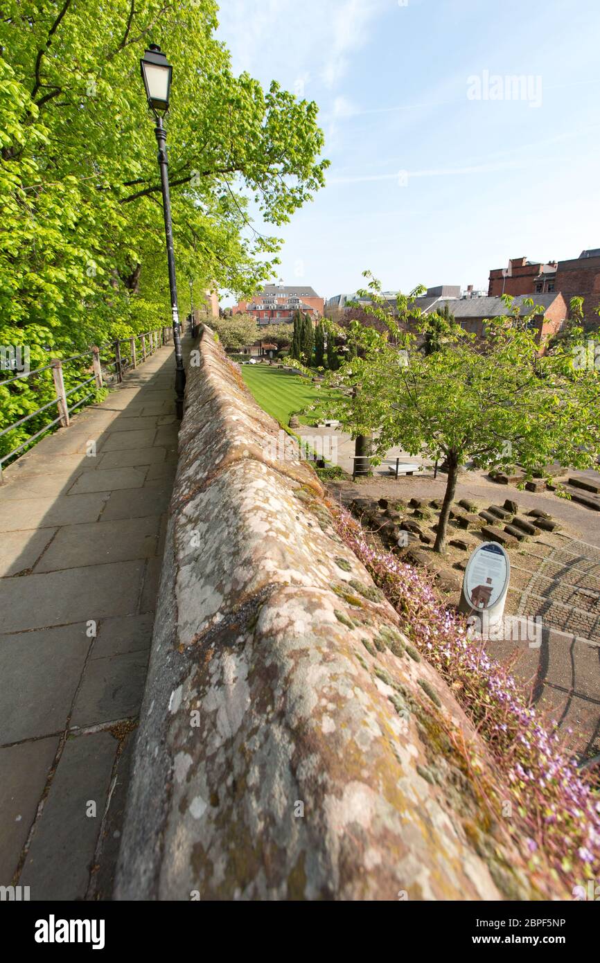 City of Chester, England. Picturesque view of Chester City Walls near ...