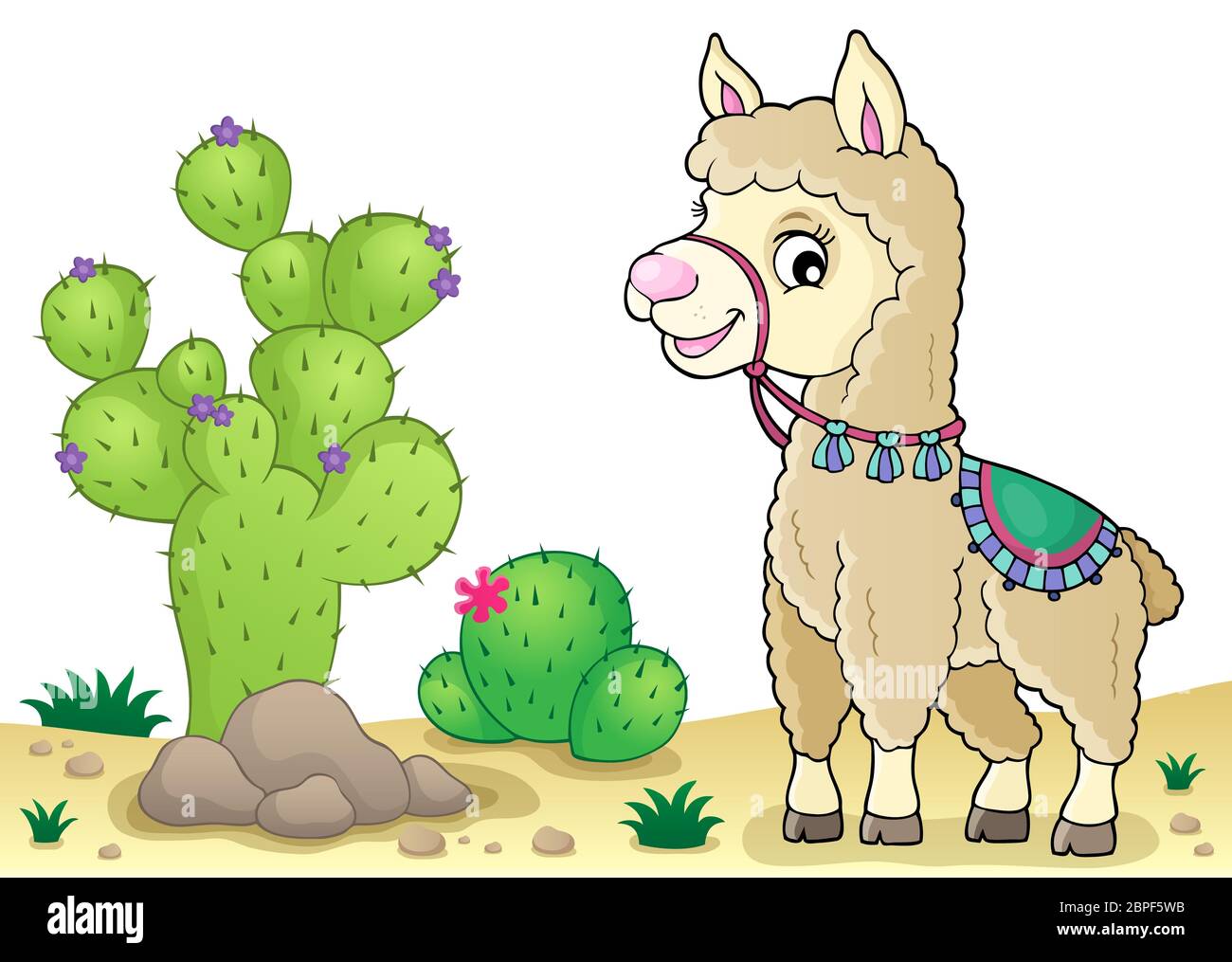 Llama theme image 2 - picture illustration Stock Photo - Alamy