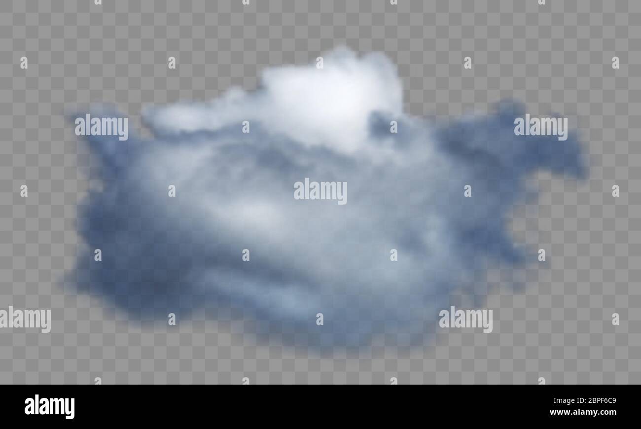 Cloud isolated over transparent background. Realistic thundercloud ...