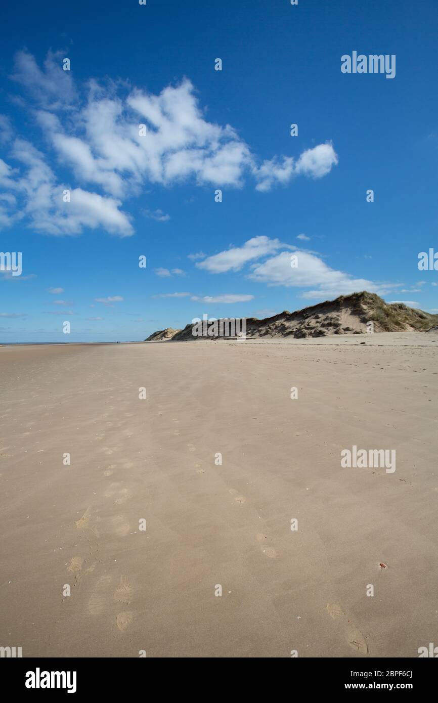 Town of Formby, England. Picturesque view of Formby Beach at Low Tide ...