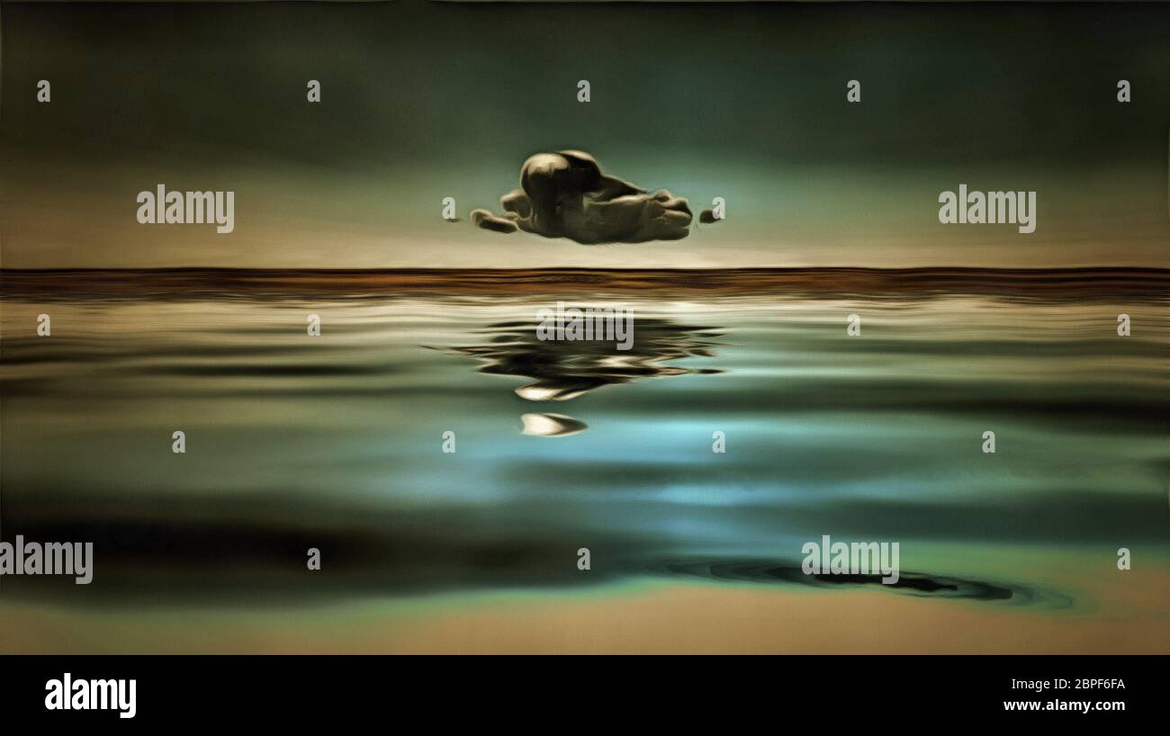 Lonely cloud above water surface Stock Photo - Alamy