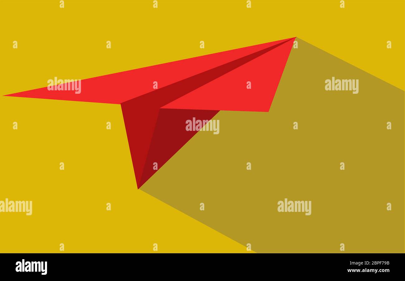 Red paper plane with shadow, 3D rendering Stock Photo - Alamy