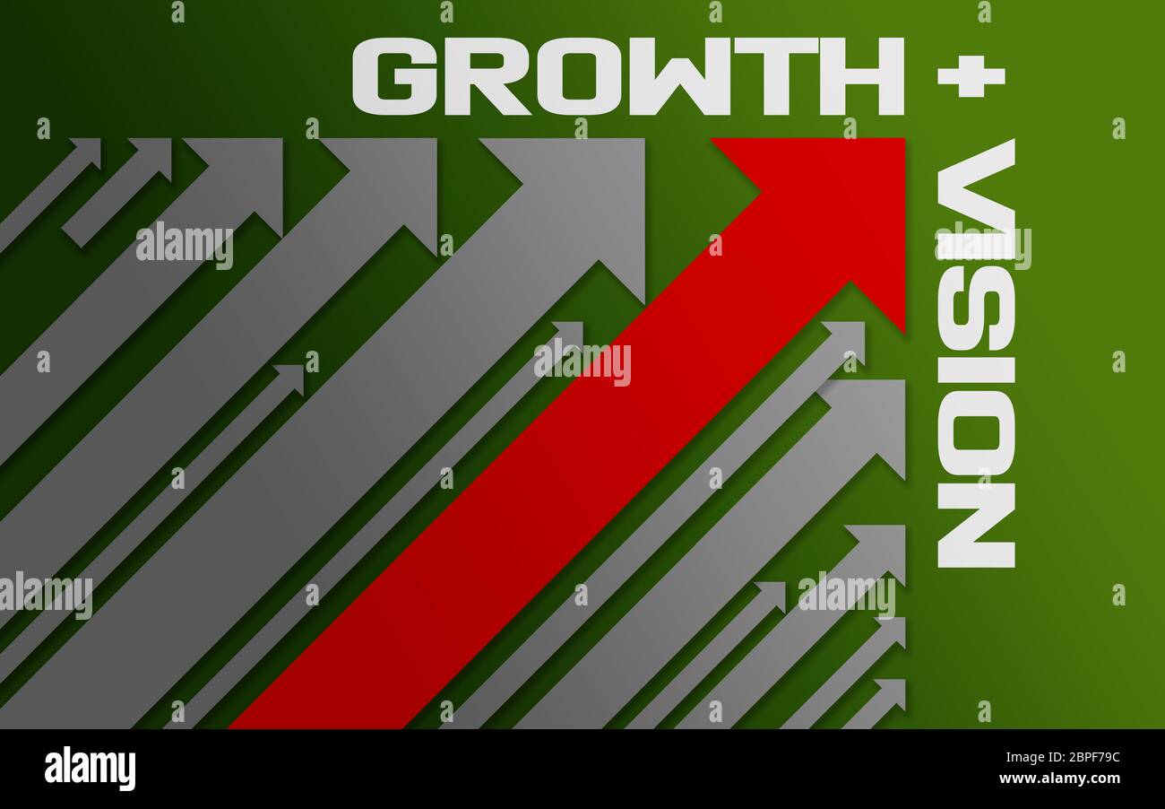 Growth and vision concept with red arrow, 3D rendering Stock Photo - Alamy