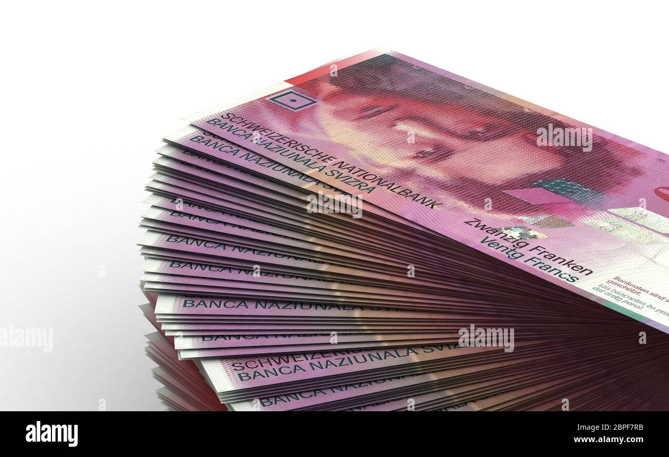 Stack of Swiss Franc Closeup Stock Photo - Alamy