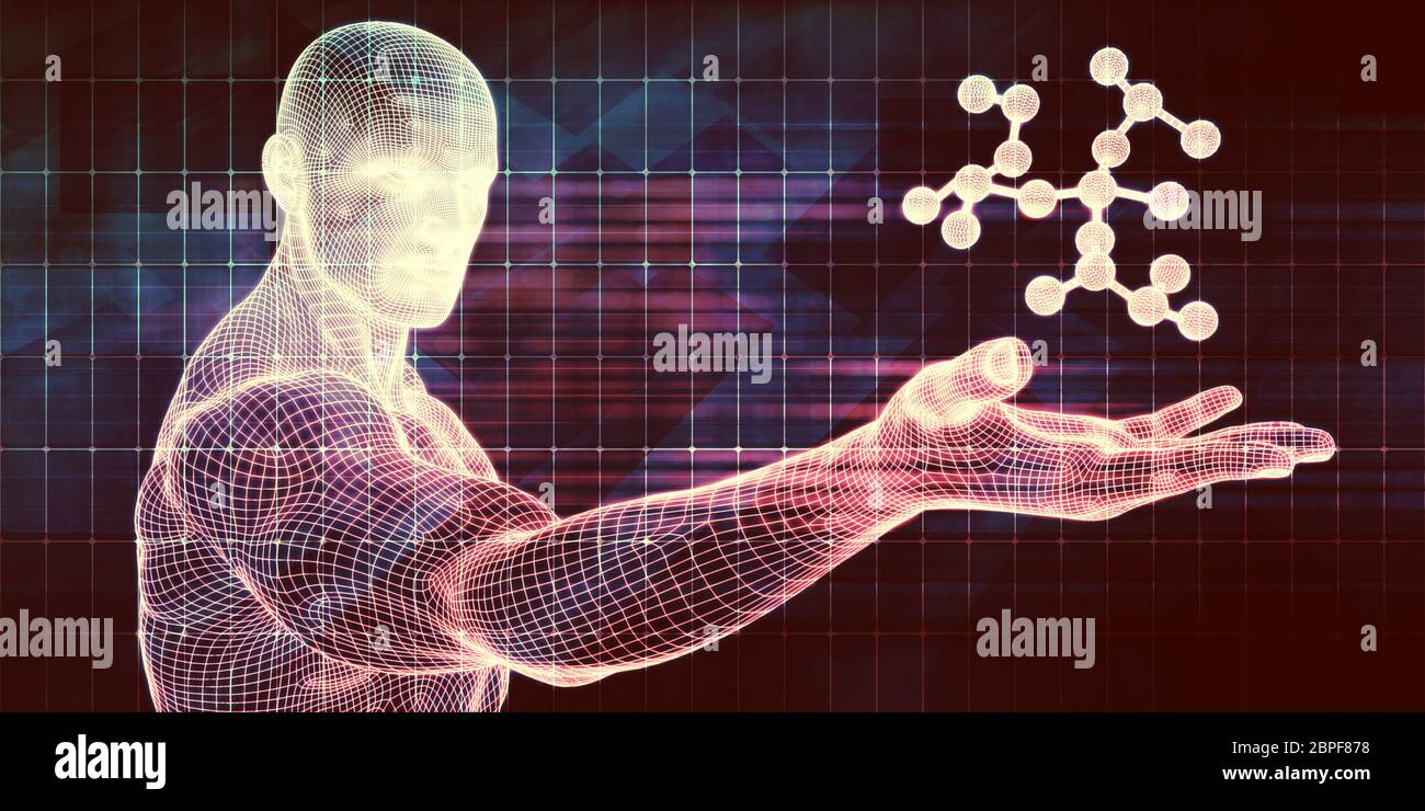 Science and Technology with Man Holding Molecule Stock Photo - Alamy