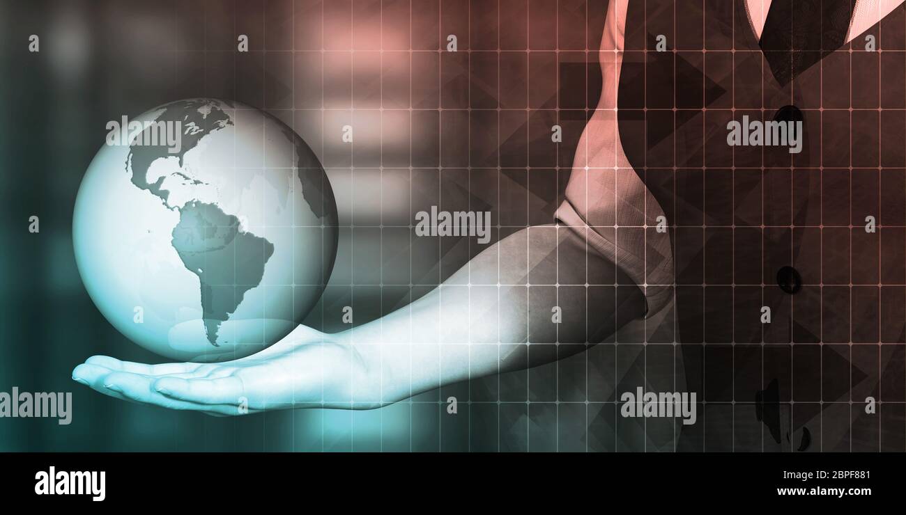 Global Banking Solutions and Technology as Business Concept Stock Photo ...