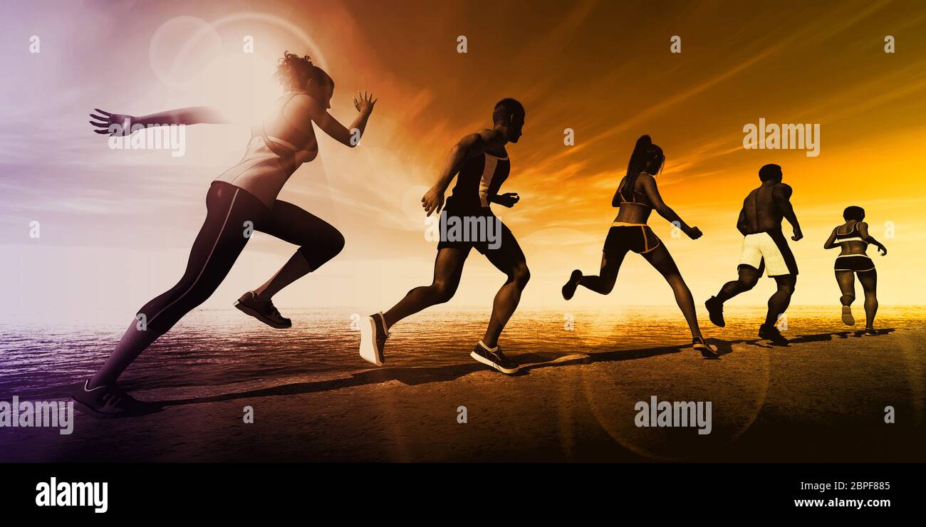 Fitness Training Together in a Group of Athletes Stock Photo - Alamy