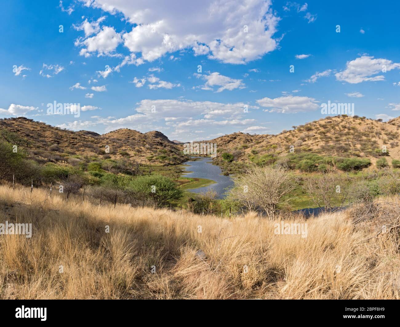 Small reservoir in the mountains in the north of Windhoek, Namibia ...