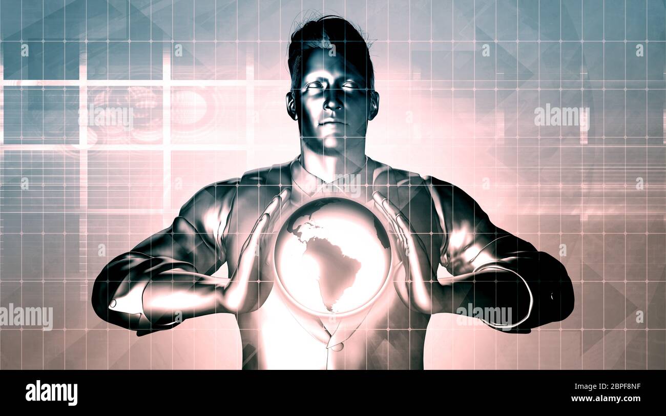 Business Technology Solutions with Global Platform System Stock Photo ...