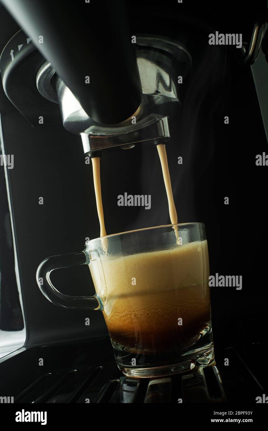 Espresso coffee pouring from hi-res stock photography and images - Alamy