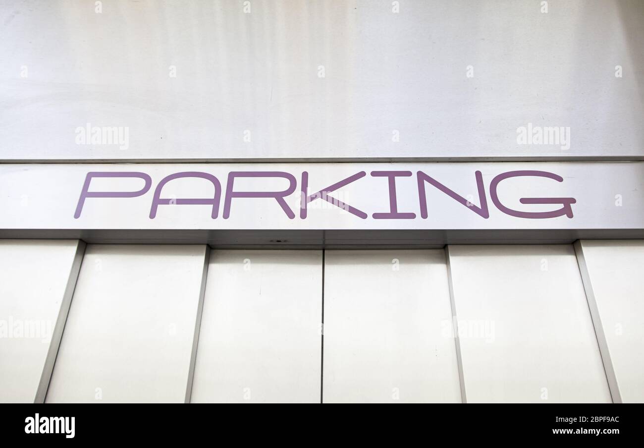 Parking sign, detail of a signal in an elevator for cars Stock Photo ...