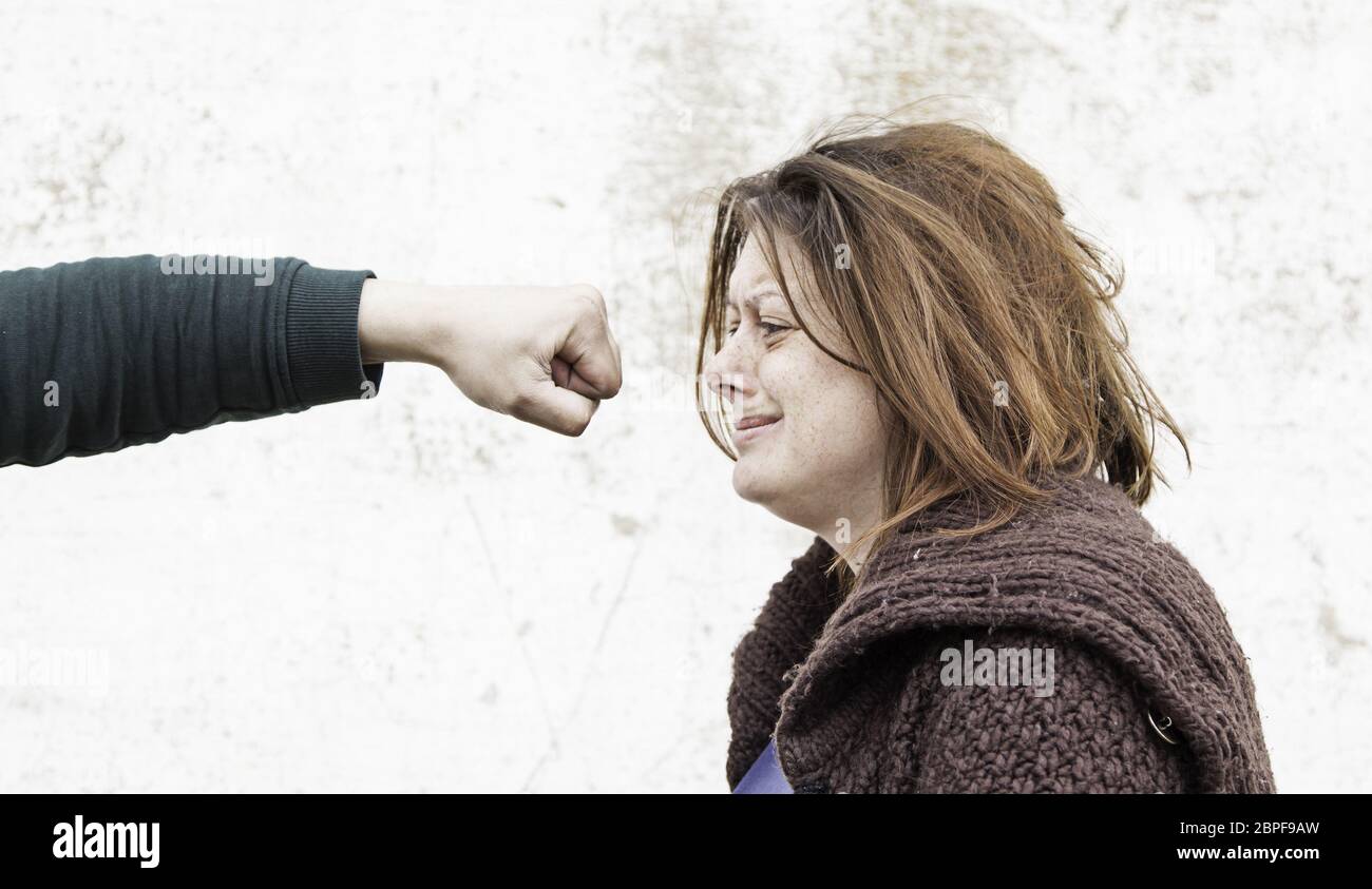 Battered and beaten woman, detail of abuse and violence Stock Photo - Alamy
