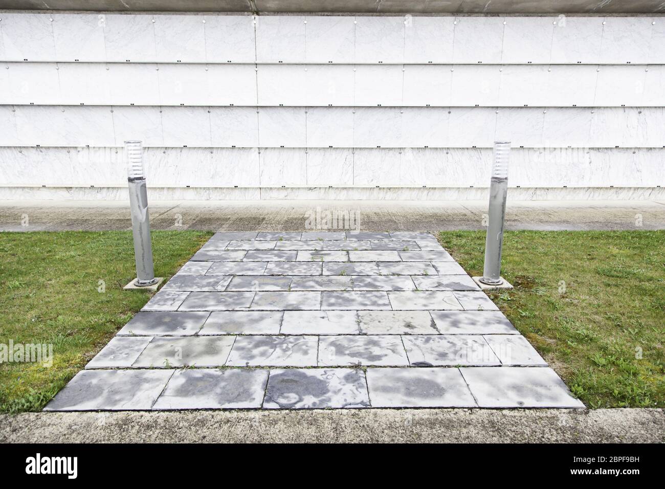 Empty graves in the cemetery, detail of a modern cemetery, religion and ...