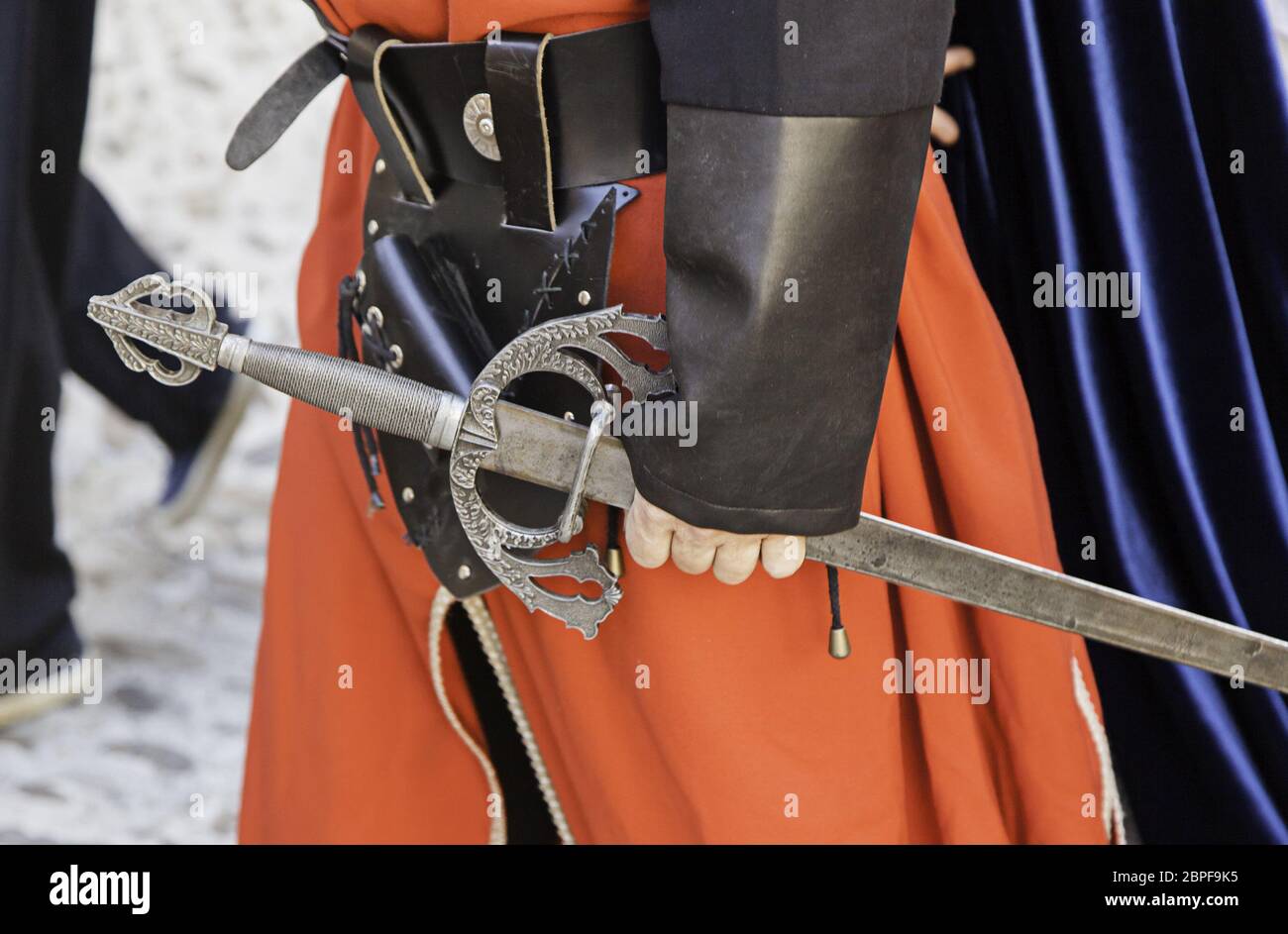 Medieval sword of a knight, detail of a medieval weapon Stock Photo - Alamy