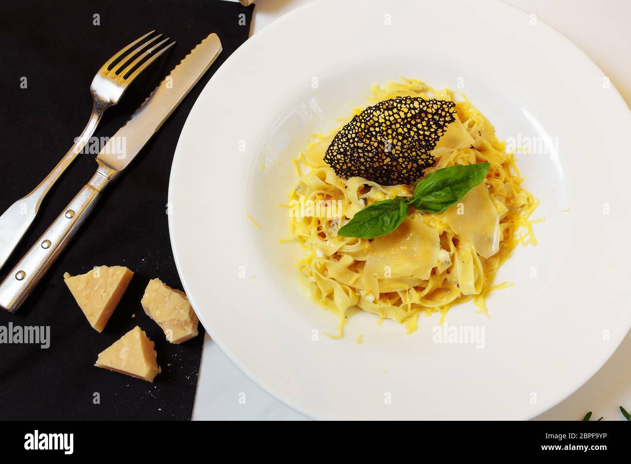 Pasta four cheeses. Homemade pasta, cream cheese sauce, Dor Blue ...