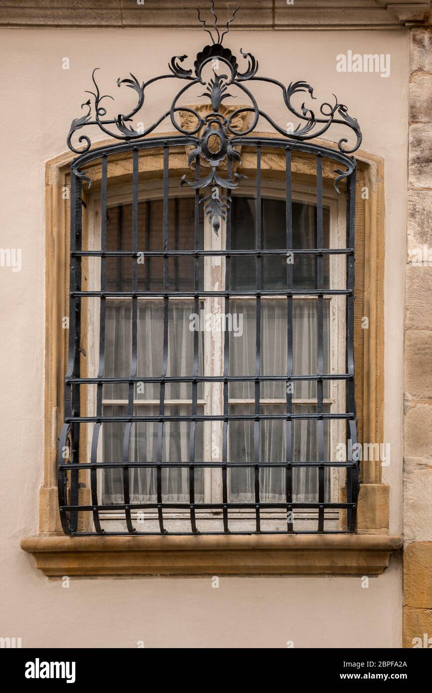 Old historical building with a lattice made of steel in front of the ...