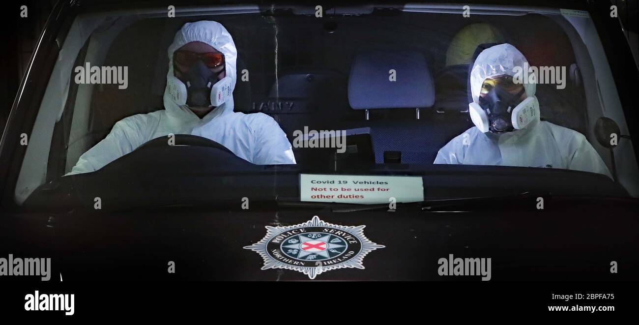 Members of the PSNI Covid-19 Unit at Musgrave Street custody suite in ...