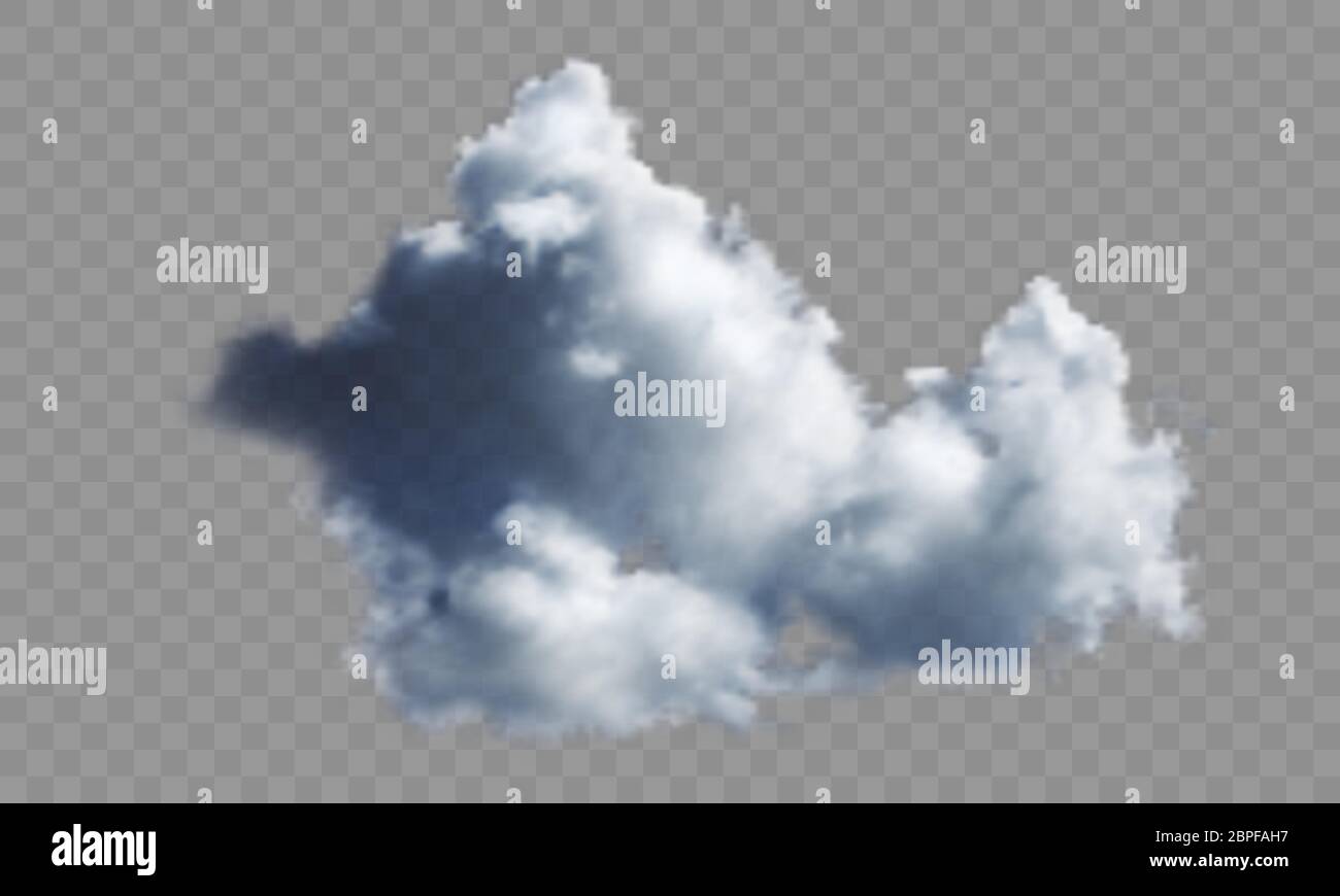 Cloud isolated over transparent background. Realistic thundercloud ...