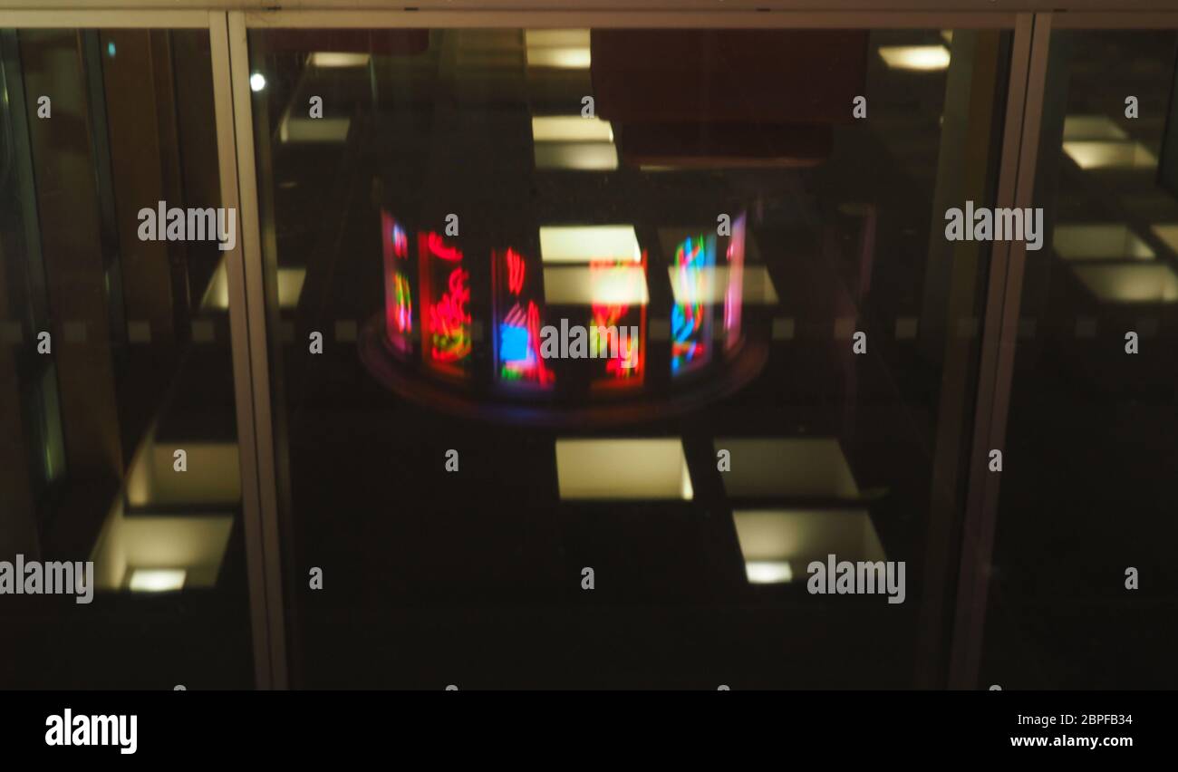 Primary colours in reflection of office building hi-res stock ...