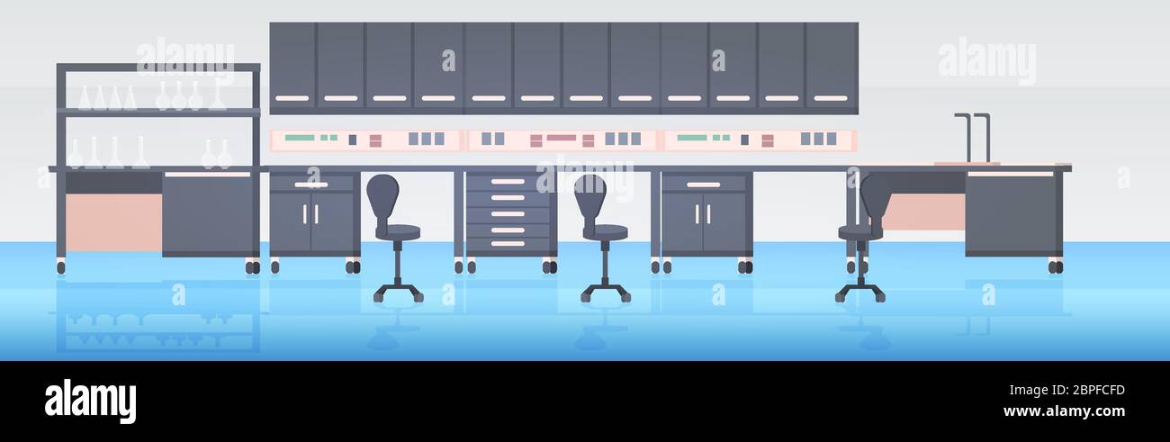 modern lab interior empty no people chemical laboratory with furniture ...
