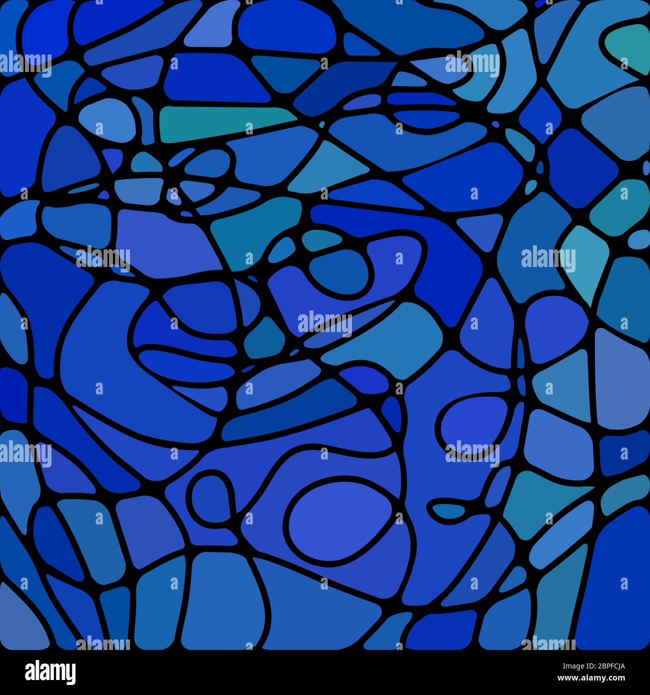 abstract vector stained-glass mosaic background - bright blue Stock ...