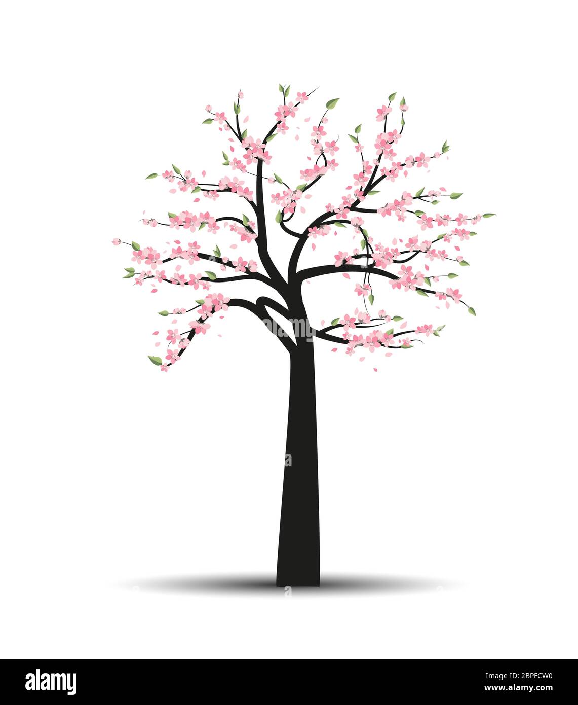 Vector illustration of a tree sakura. Natural background Stock Photo ...