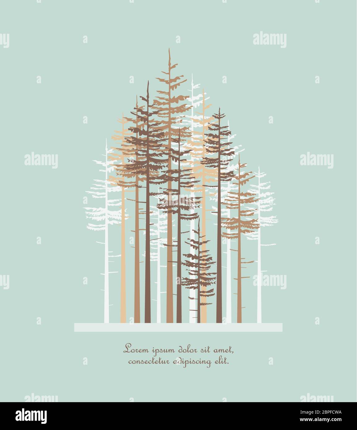 Vector illustration trees. Landscape background with forest Stock Photo ...