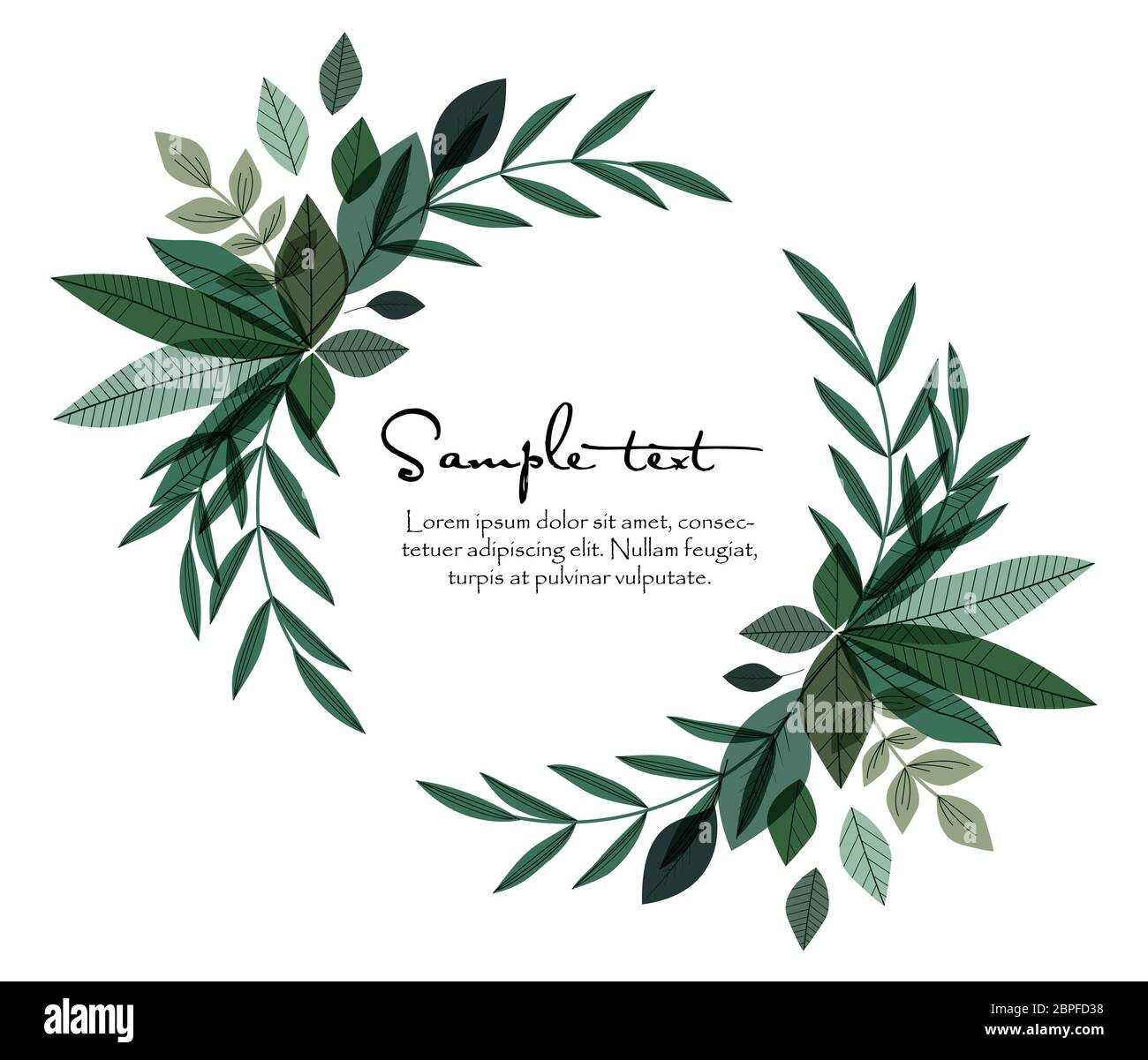 Vector illustration of decoration leaves. Nature background with a text ...