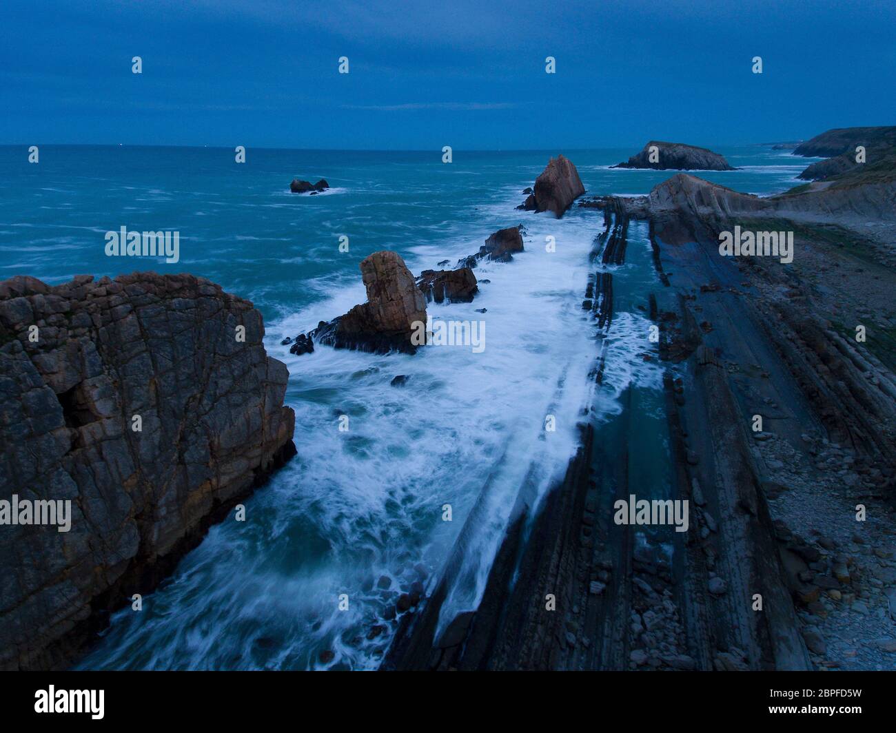 Arnia beach sunset landscape hi-res stock photography and images - Alamy