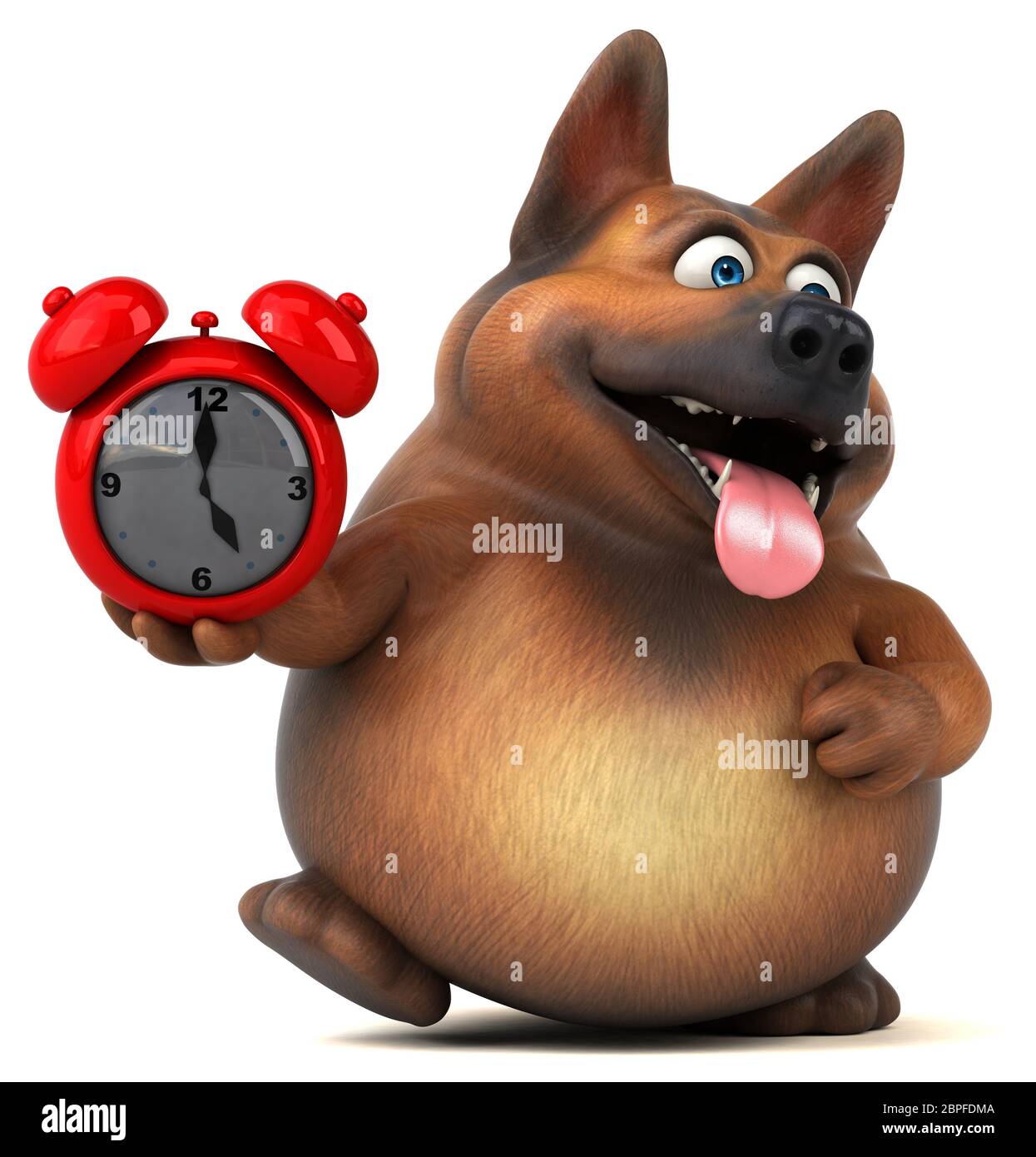 Fun german shepherd dog - 3D Illustration Stock Photo - Alamy